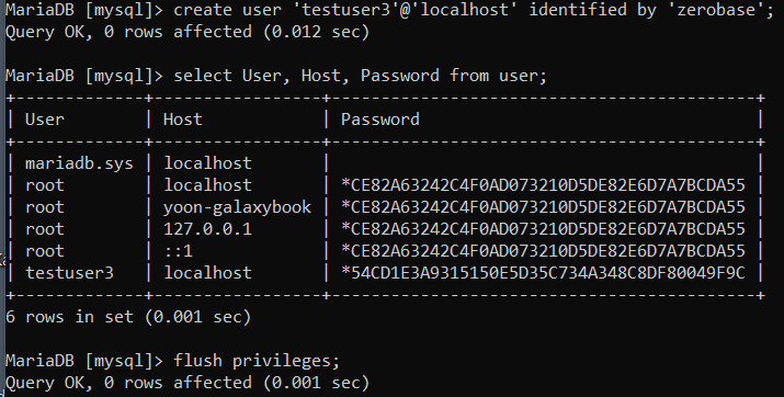 Database 실습 1 - Database 인스턴스, 테이블, 계정 생성 | Yoon’s Github Blog